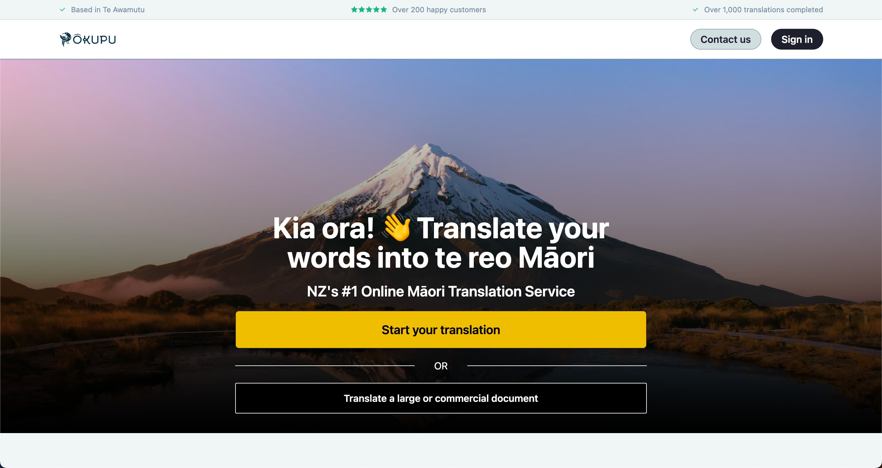 Ōkupu | Te Reo Māori Translation Service